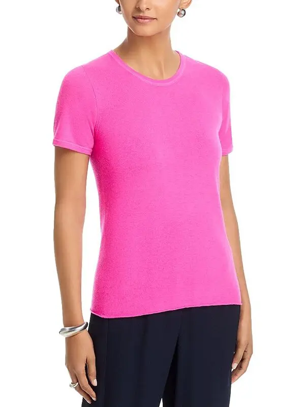 Majestic Filatures Cashmere Crewneck Tee - Rose Fluoride