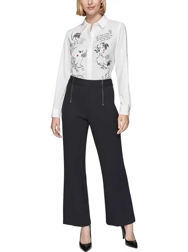 Karl Lagerfeld Paris Double Zipper Trousers - Black
