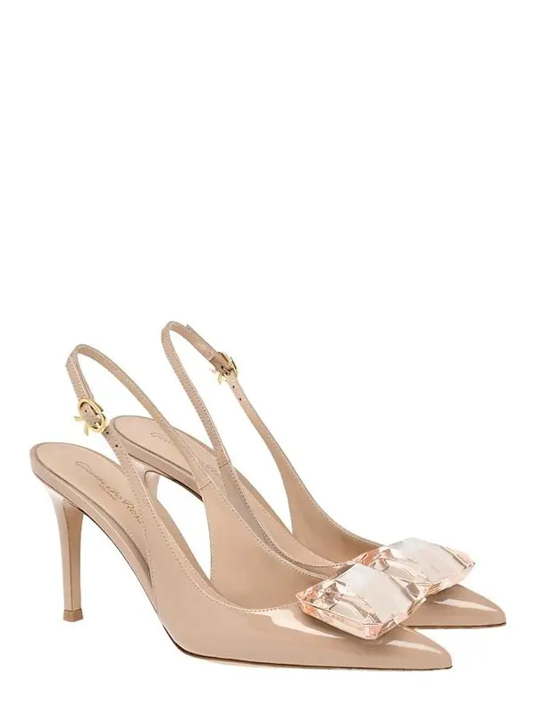 GIANVITO ROSSI Jaipur Slingback Pumps - Pink Calf Leather