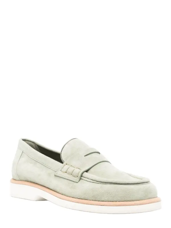 Santoni Suede Loafers - Green