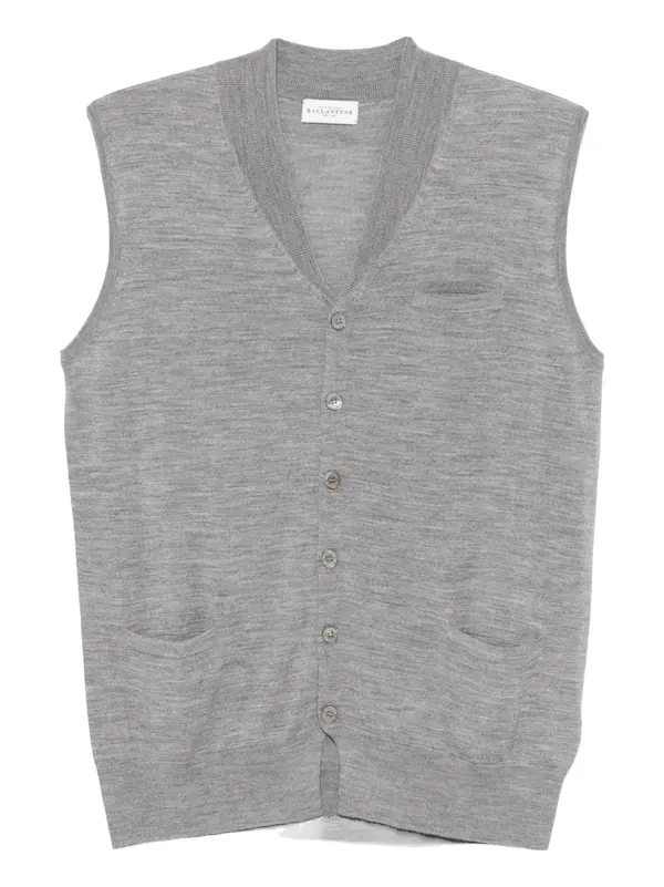 BALLANTYNE V-neck Wool Vest - Grey