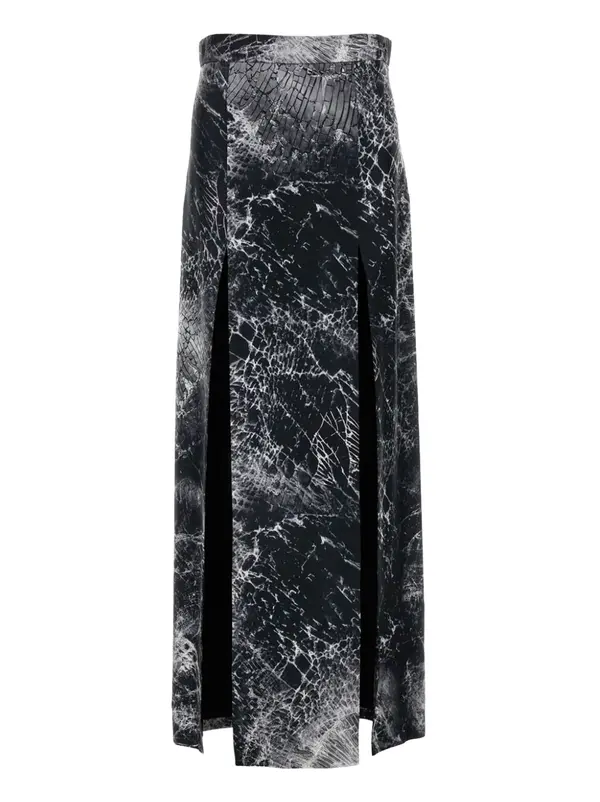 Alexander McQueen Abstract-print Skirt - Black
