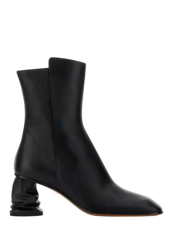 Alexander McQueen 70mm Leather Ankle Boots - Black