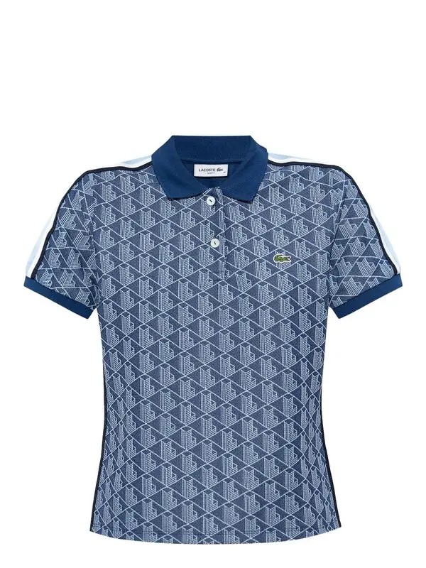 Lacoste Jacquard Monogram Polo Shirt - Blue