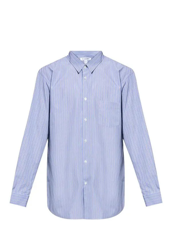 Comme Des Garçons Striped Buttoned Shirt - Blue