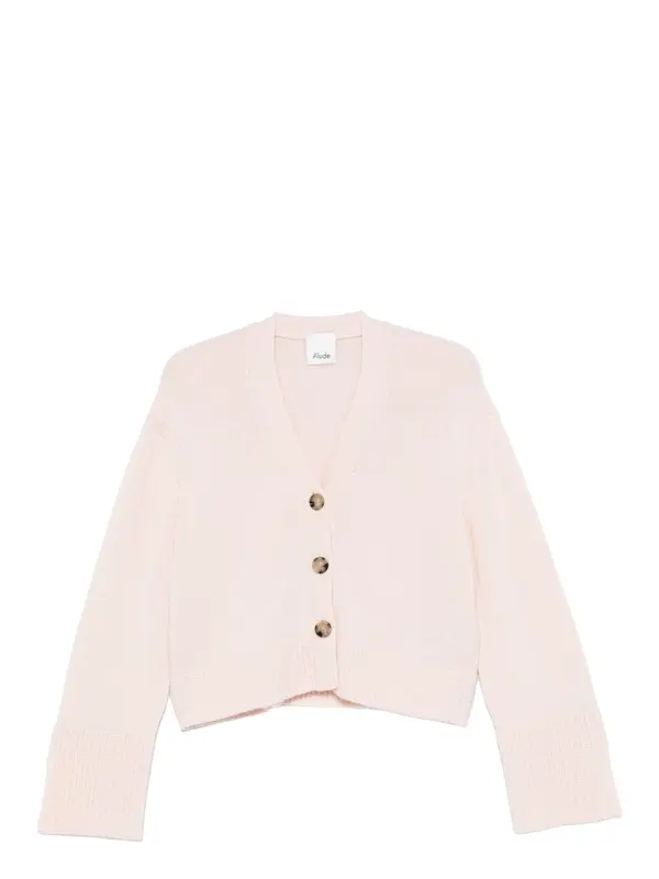 ALLUDE Cashmere V-neck Cardigan - Pink