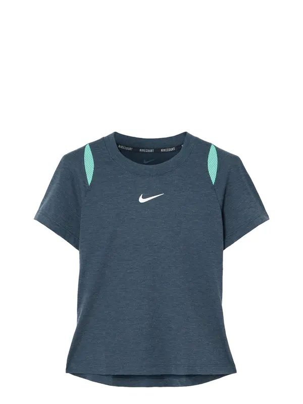 Nike Nikecourt Advantage Mesh-trimmed Dri-fit T-shirt - Blue