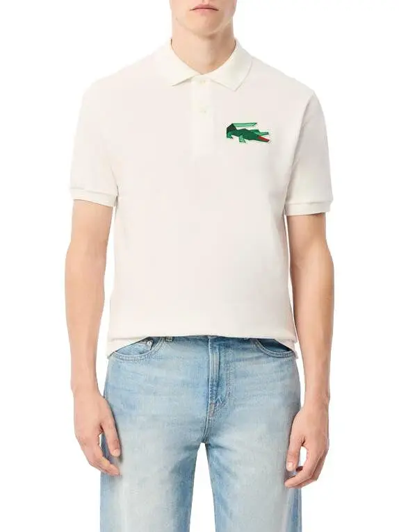 Lacoste Holiday Crocodile Piqué Polo - Flour