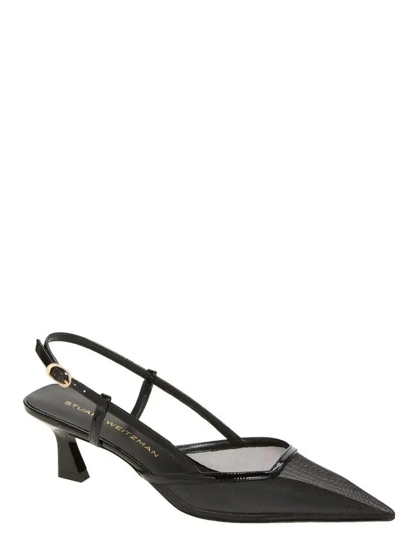 STUART WEITZMAN Vinnie 50 Slingback Pumps - Black/black