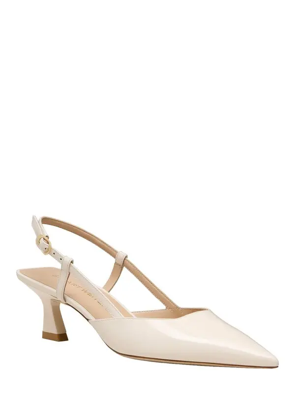 STUART WEITZMAN Vinnie 50 Slingback Pumps - Cream.