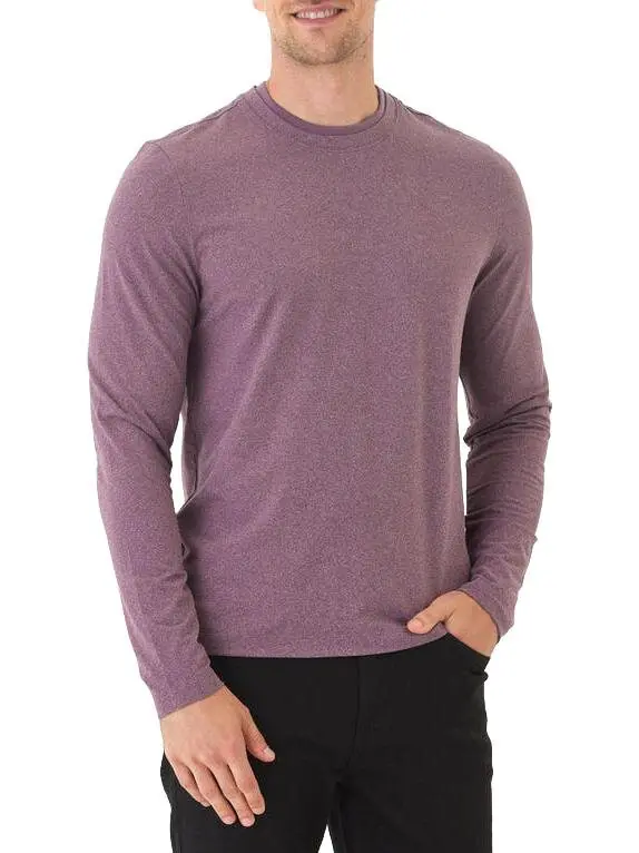 THREADS 4 THOUGHT Parker Heather Luxe Long Sleeve T-shirt - Heather Ultra Maroon