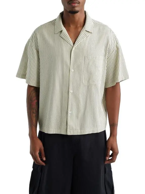 ELWOOD Boxy Camp Shirt - Pinstripe