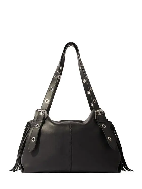 Maje Miss M Xl Leather Bag - Black