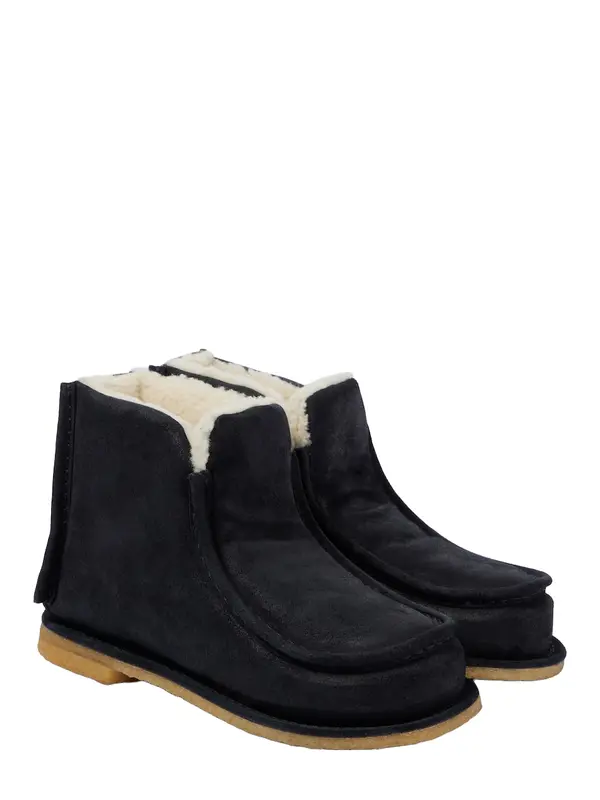JW Anderson Shearling-lined Leather Ankle Boots - Black