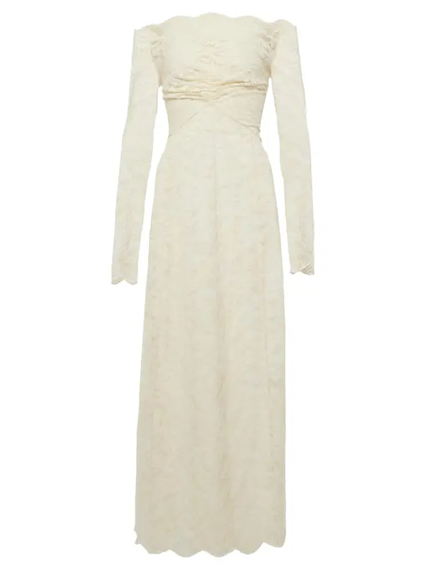 Rabanne Off-shoulder Lace Maxi Dress - White