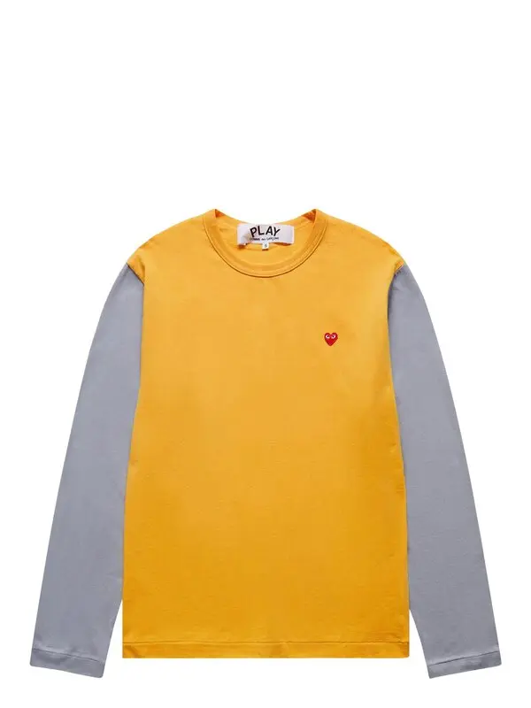Play Comme Des Garcon Bi-colour T-shirt - Yellow