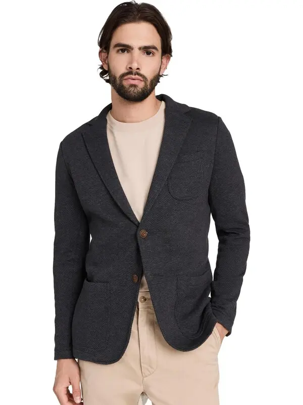 Faherty Brand Inlet Knit Blazer - Black Sky Melange