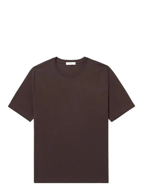 Mr P. Relaxed-fit Organic And Recycled Cotton-jersey T-shirt - Brown