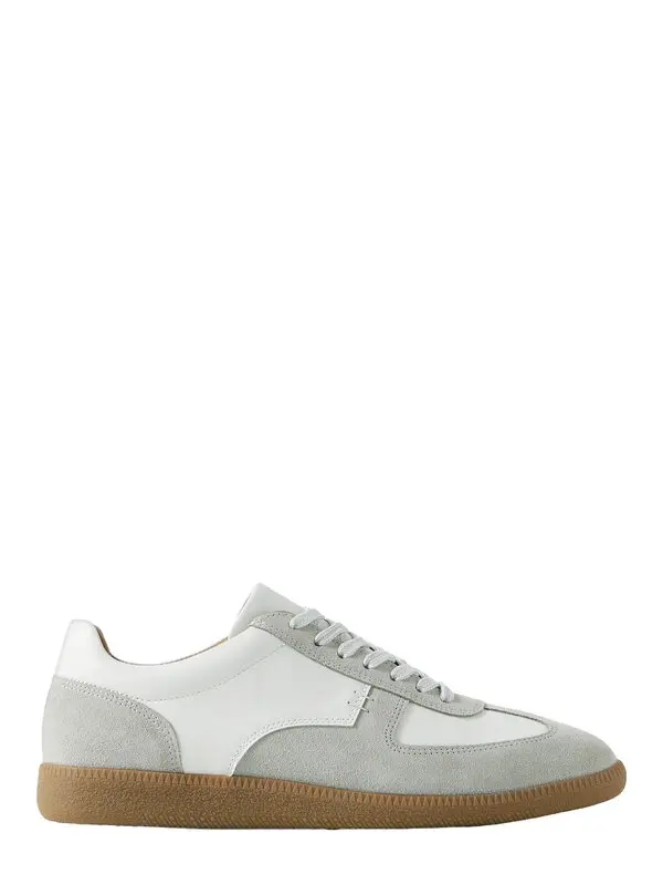 Mr P. Ansel Leather And Suede Sneakers - Gray