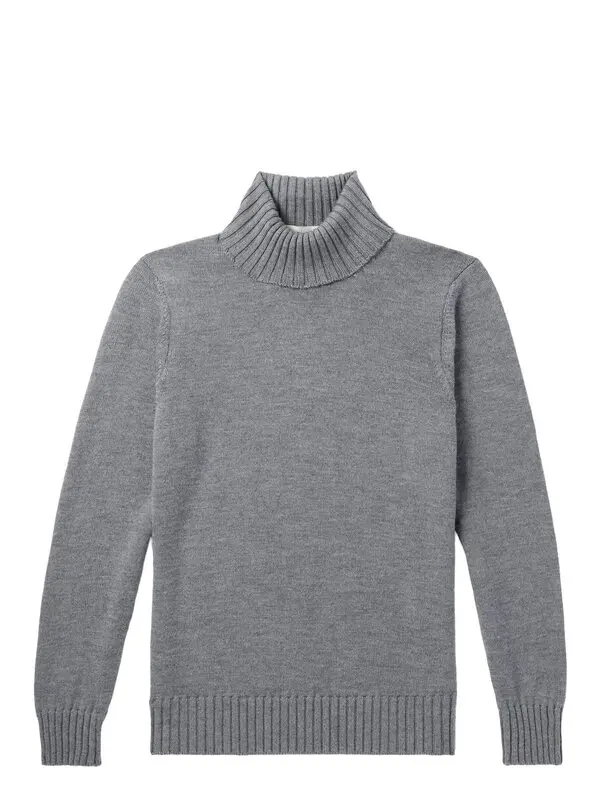 PIACENZA CASHMERE 1733 Slim-fit Wool Rollneck Sweater - Gray