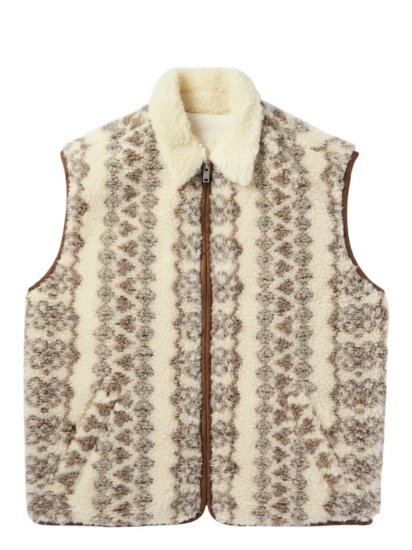 MARANT Printed Recycled-fleece Gilet - Neutrals