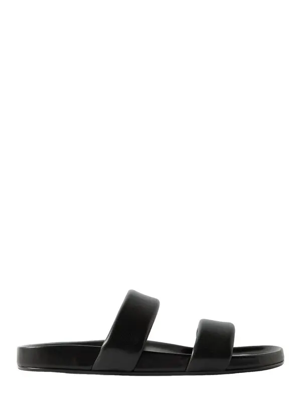 Saint Laurent Nichols Leather Slides - Black