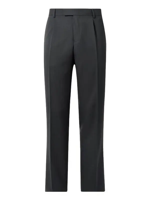 Mr P. Pleated Twill Suit Trousers - Gray