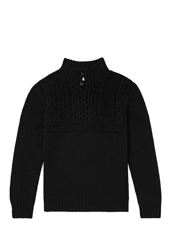 Inis Meáin Máirtín Beag Galánta Merino Wool And Cashmere-blend Sweater - Black