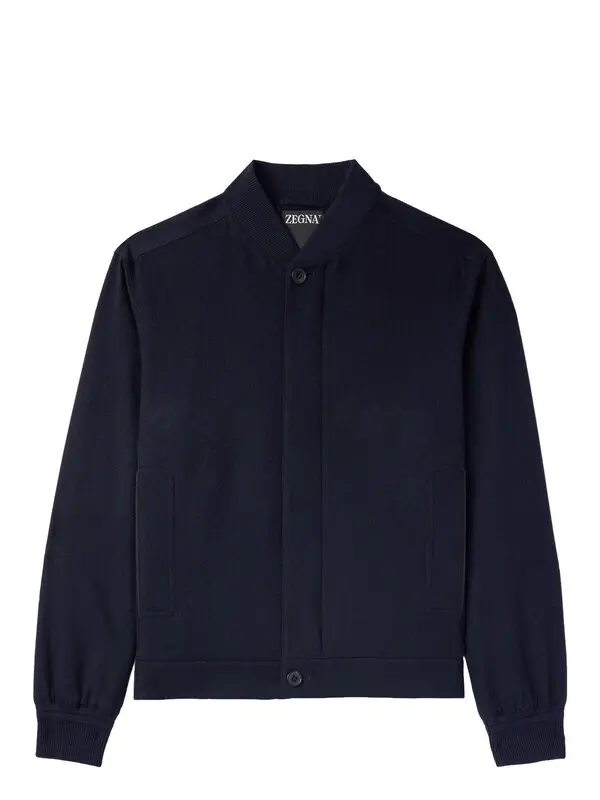 Zegna Oasi Cashmere Bomber Jacket - Blue