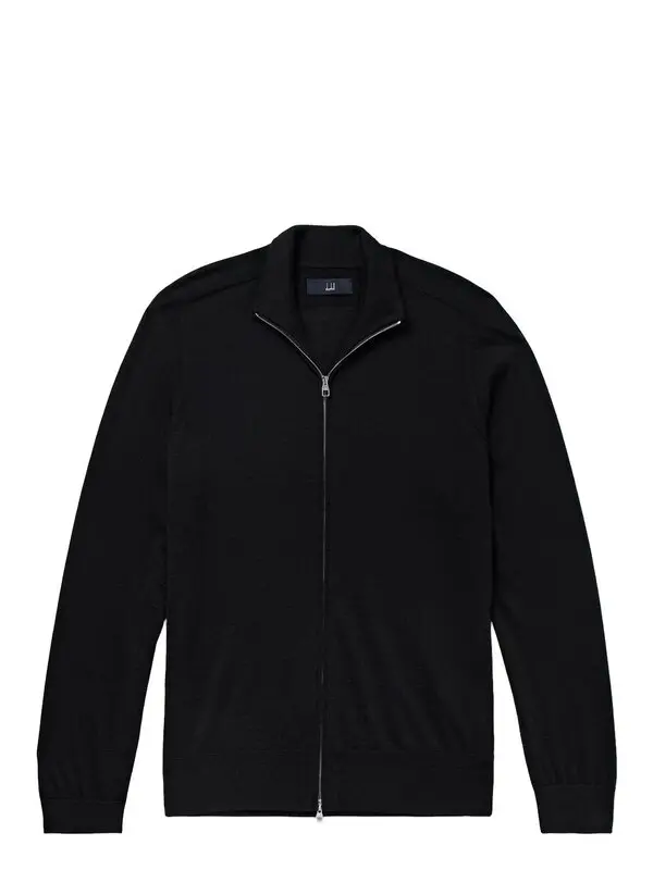 Dunhill Slim-fit Cashmere Zip-up Cardigan - Black