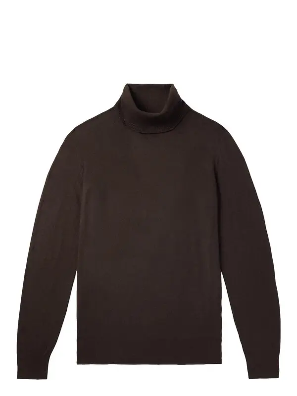 Loro Piana Slim-fit Cashmere Rollneck Sweater - Brown