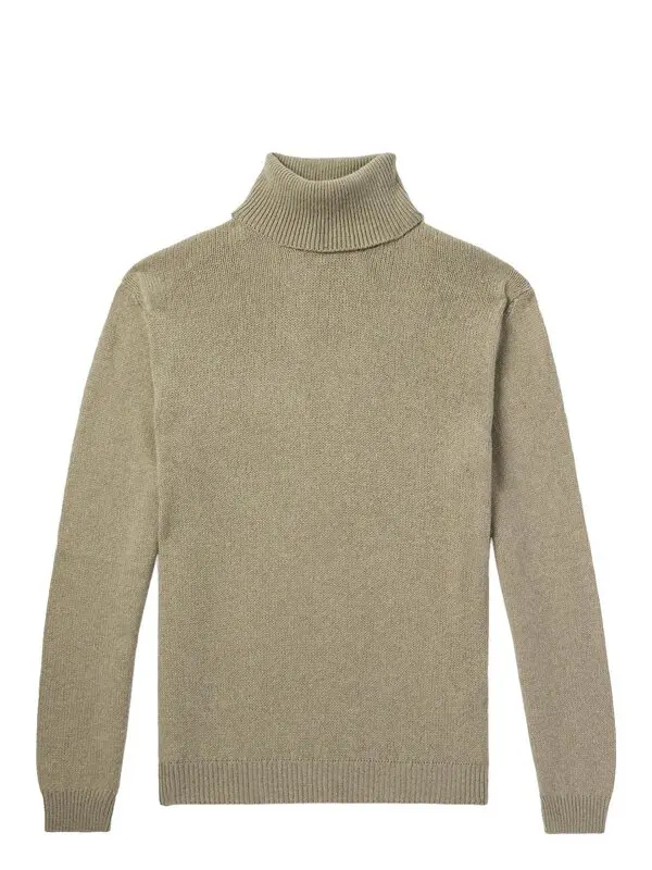 Loro Piana Fobello Cashmere Rollneck Sweater - Green