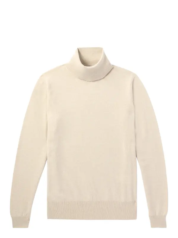 Loro Piana Slim-fit Baby Cashmere Rollneck Sweater - Neutrals