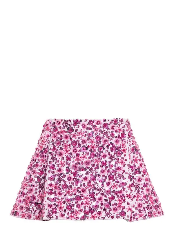 DES_PHEMMES Embroidered Miniskirt - Pink Mollino