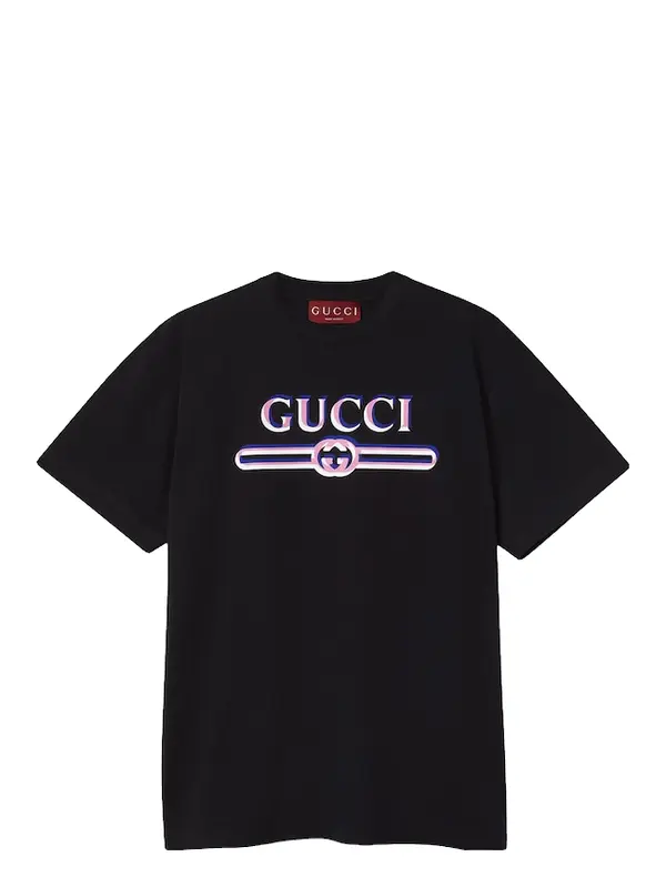 Gucci Printed Cotton Jersey T-shirt - Black