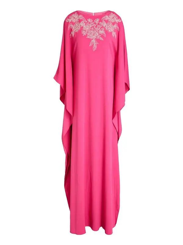 Marchesa Embellished Crepe Kaftan - Pink