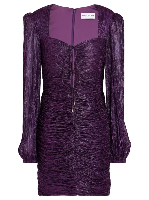 Rebecca Vallance Leonie Mini Dress - Dark Purple