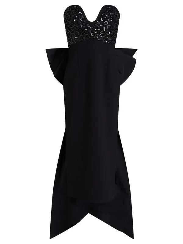 Rebecca Vallance Marie Strapless Embellished Midi Dress - Black