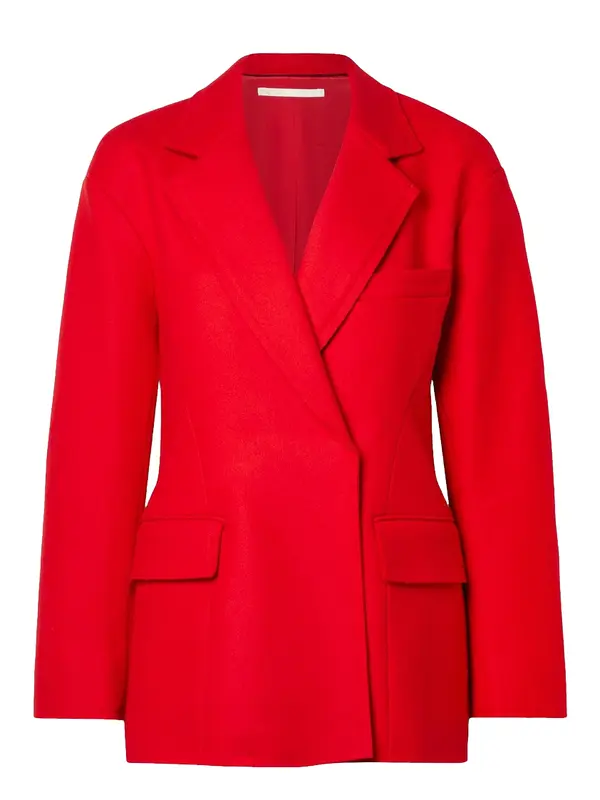 JASON WU Double-breasted Felt Blazer - Red