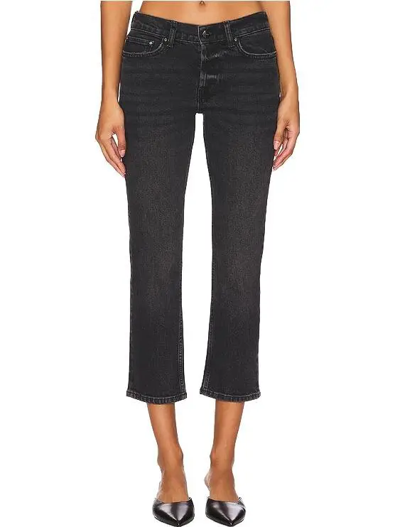 ANINE BING Nix Straight Leg Jeans - Iron Black