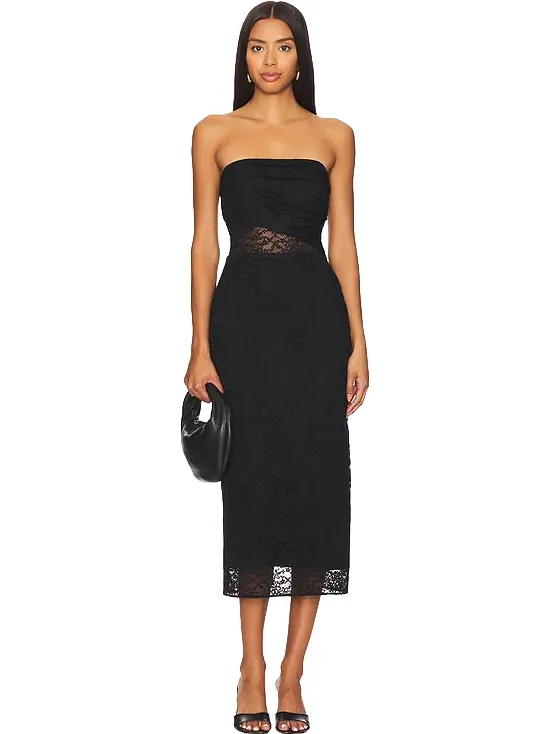 Cami Nyc Marseille Lace Midi Dress - Black