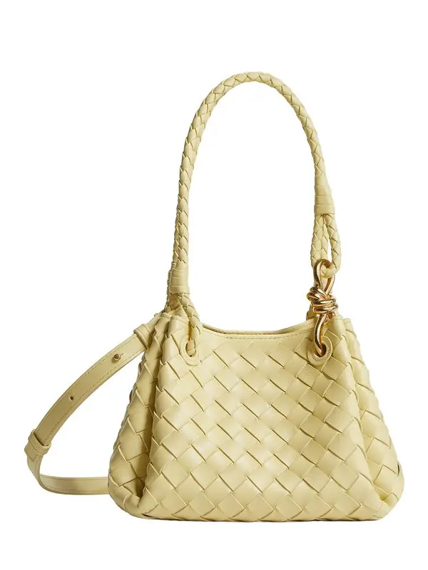 Bottega Veneta Small Intrecciato Leather Shoulder Bag - Butter Yellow