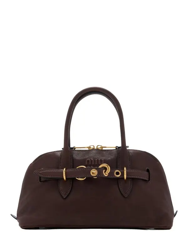 Miu Miu Archive Leather Top Handle Bag - Brown