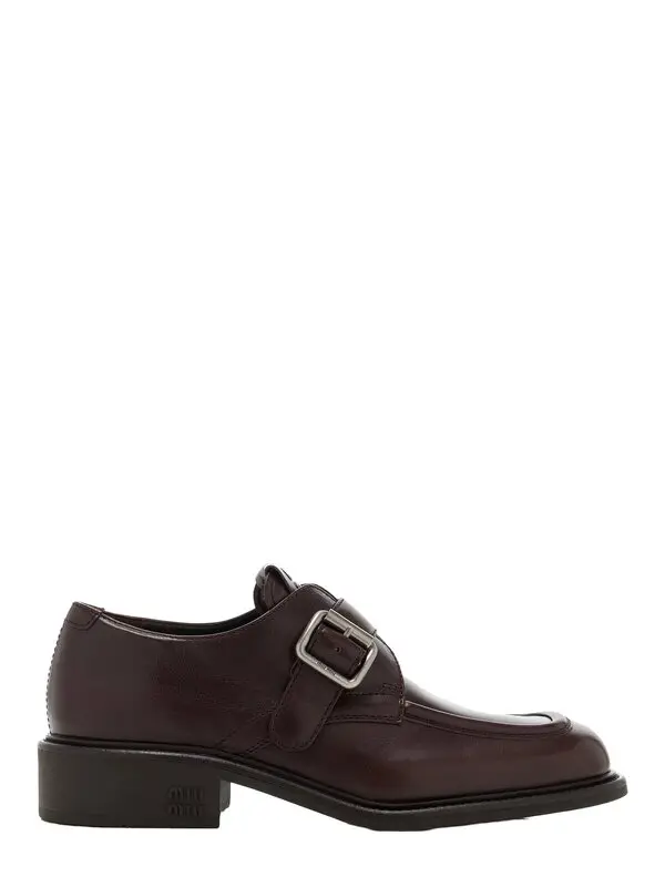 Miu Miu Leather Loafers - Brown