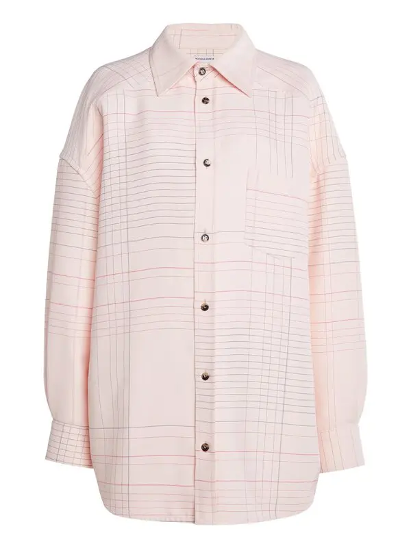 Bottega Veneta Striped Stretch-crepe Shirt - Light Pink