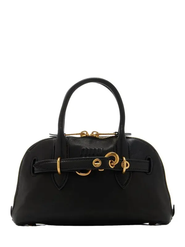 Miu Miu Archive Leather Top Handle Bag - Black