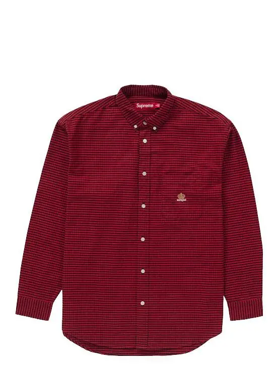 Supreme Loose Fit Flannel Oxford Shirt - Red Plaid