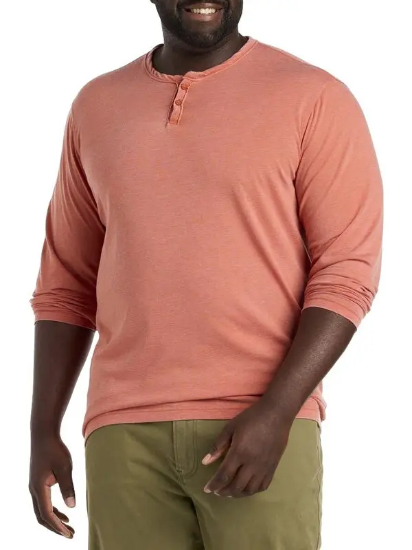 Lucky Brand Big & Tall Long-sleeve Henley Shirt - Autumn Glaze
