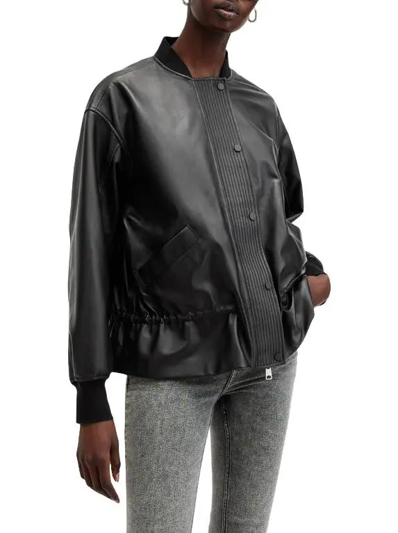 ALLSAINTS Sofi Leather Bomber Jacket - Black
