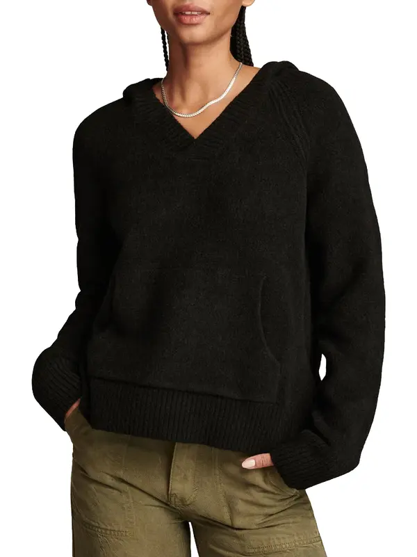 Lucky Brand Relaxed-fit Sweater Hoodie - Dark Black